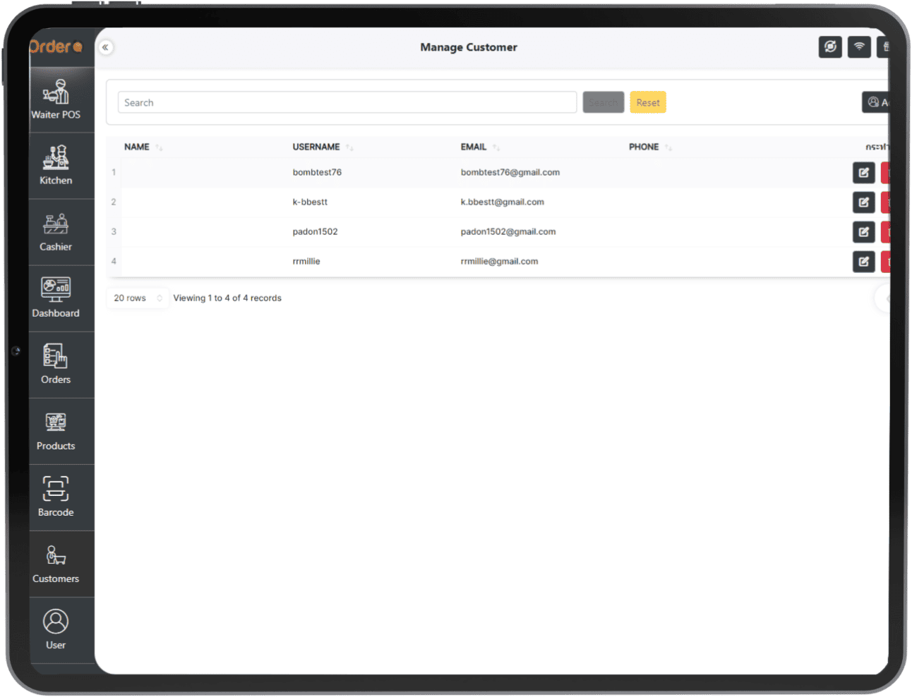Customer Manage restaurant system features - OrderC ระบบร้านอาหาร Cloud